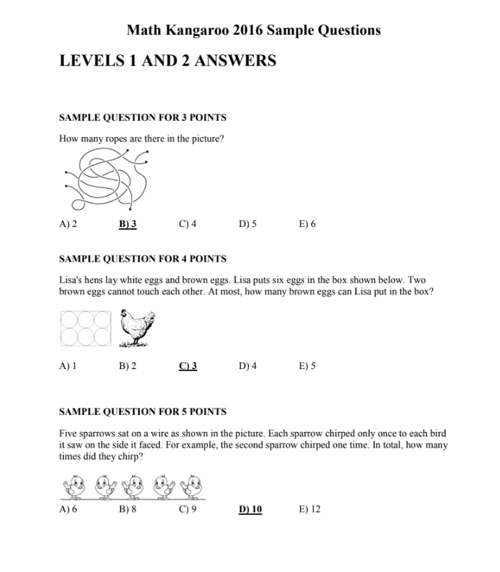 多练才能得真章！Math Kangaroo 2016年练习题在线做！ - math kangaroo袋鼠数学竞赛官网